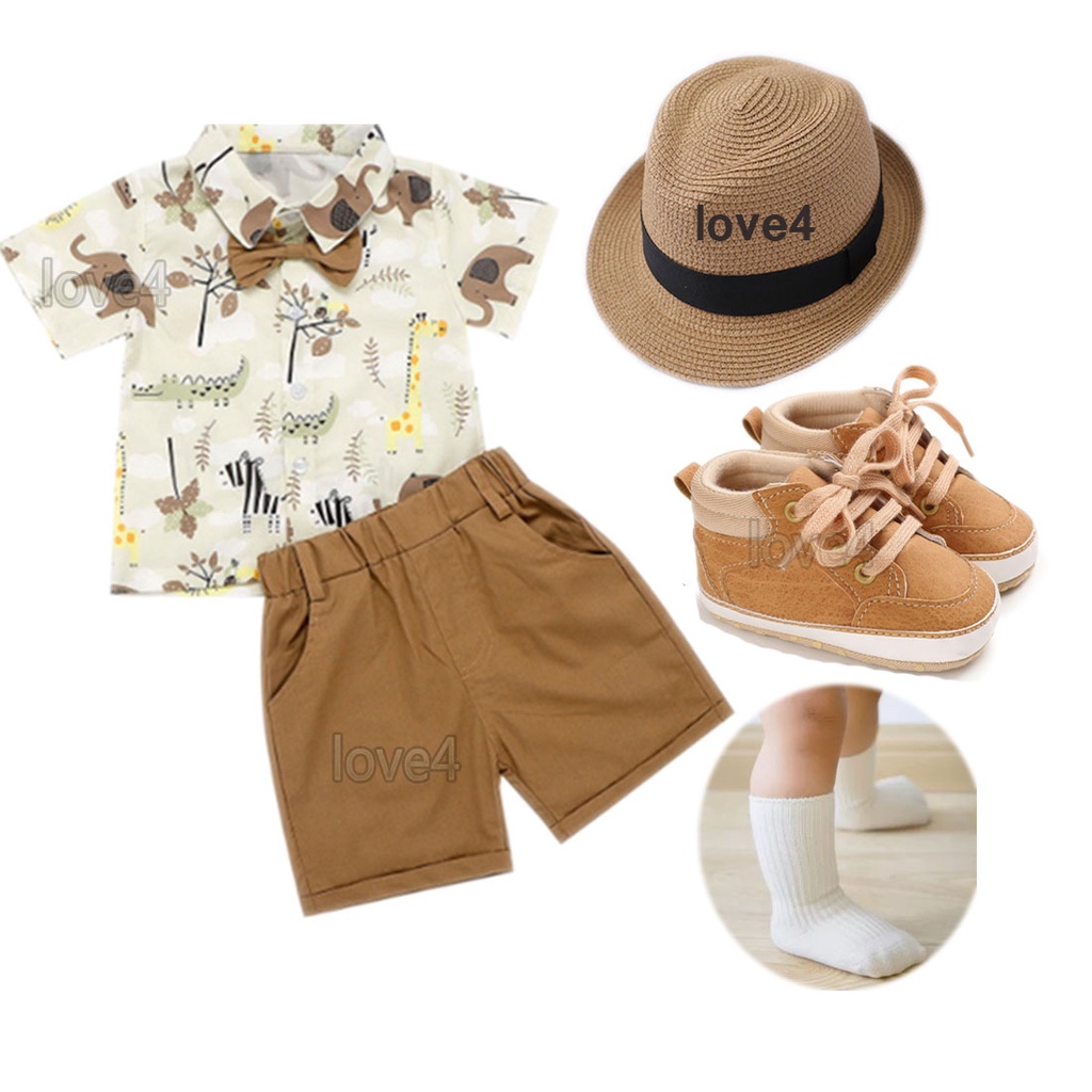 Jungle Safari Costume for Baby Boy Zookeeper Gentleman Suit Shirt with ...