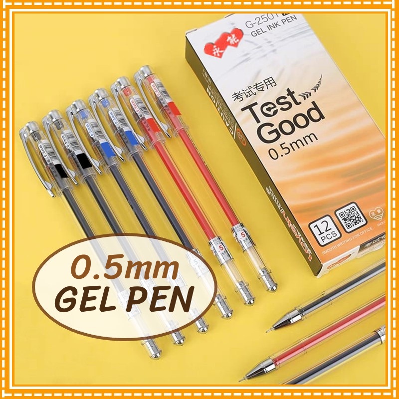 (12pcs/box) Gel Ink Pen 0.5mm Test Good For Exam Office Use Smooth ...