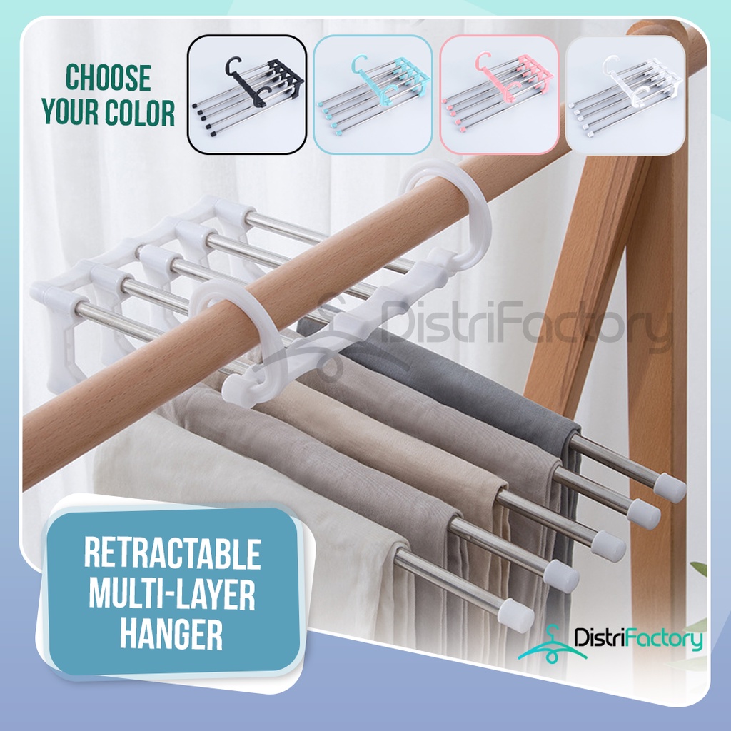 Multi-Layer Telescopic Pant Hanger Magic Hanger Wardrobe Hanger Multi ...