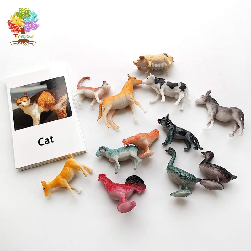 Montessori Animal Match Cards Miniature Poultry Animals with Matching ...