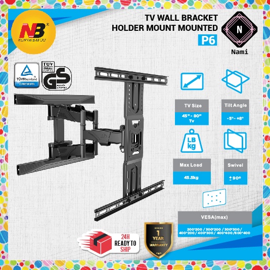 NB North Bayou P6 45 to 75 inch Full Motion Cantilever TV Wall Mount ...