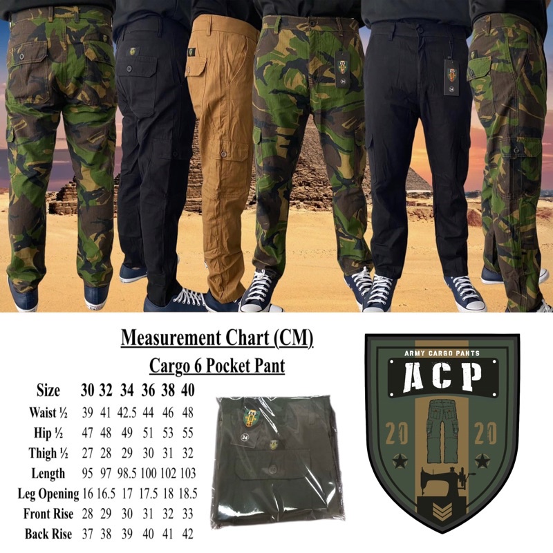 ACP Cargo Pants Basic Straight Cut/Regular/Standard Cut | Shopee Malaysia