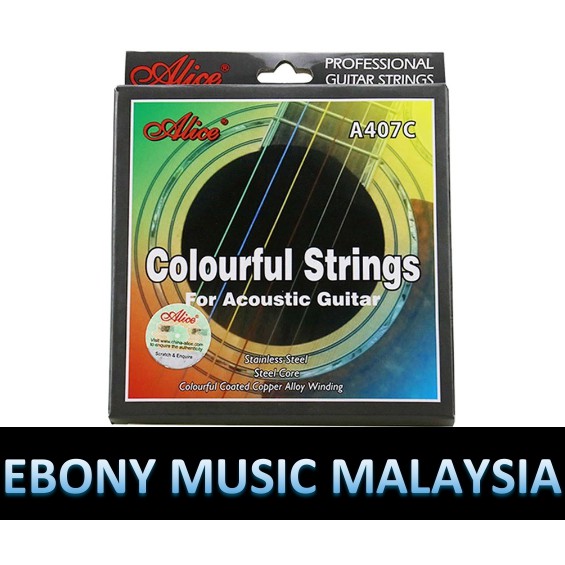 ALICE A-407C 3 set Colourful Acoustic Guitar String (Set) (A407C ...