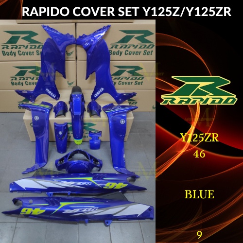 RAPIDO BODY COVER SET Y125ZR/125ZR 46 (9) BLUE (STICKER TANAM/AIRBRUSH ...