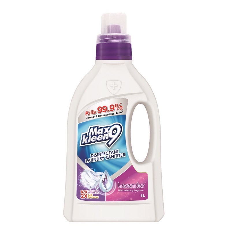 CLEARANCE Maxkleen 9 Disinfectant Laundry Sanitizer 1L - Lavender / Max ...