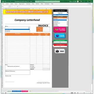 Automated Invoice with Listings v1.0 Invoice Template Invois dengan ...