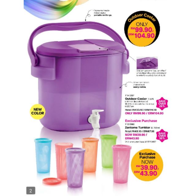 [ReadyStock]Tupperware Outdoor Cooler 8.7L (No Box)with/without ...