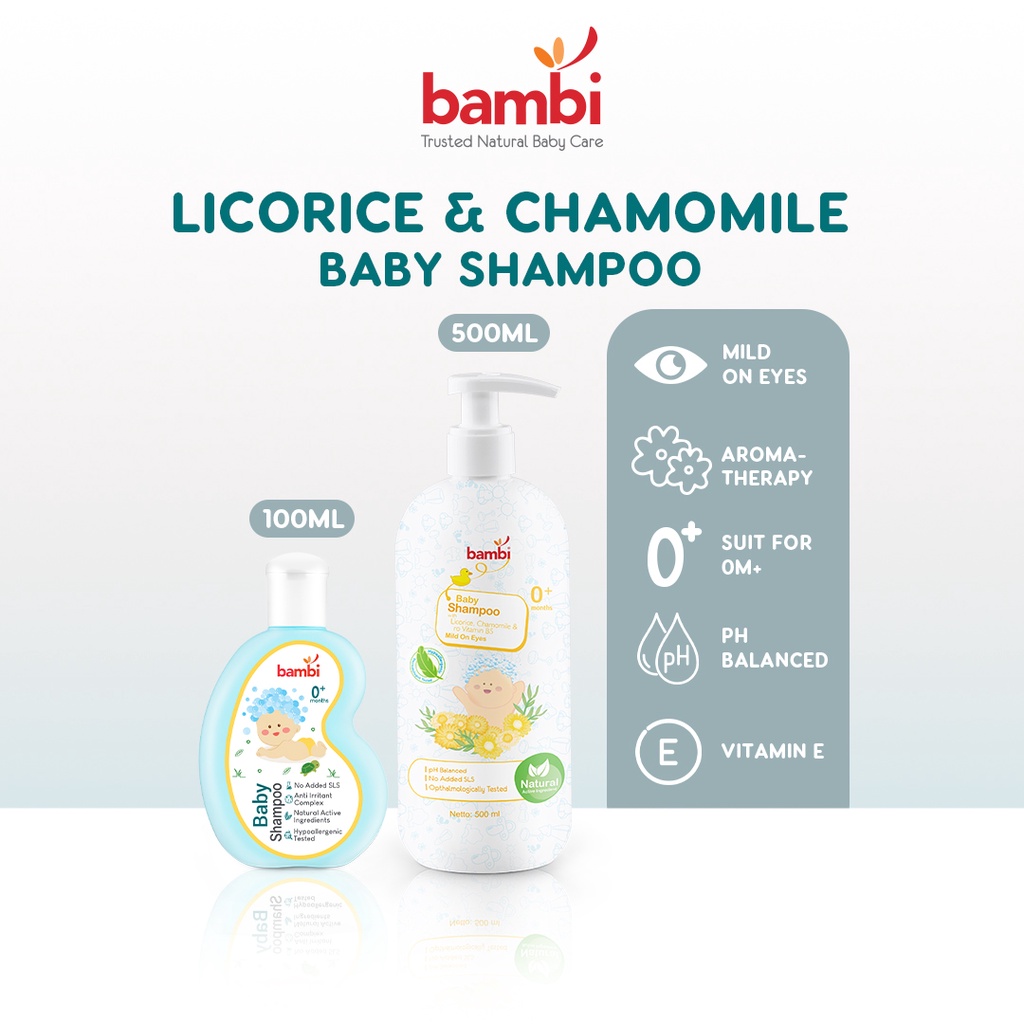 BAMBI Baby Shampoo with Licorice & Chamomile & Pro Vitamin B5 | Shampoo ...