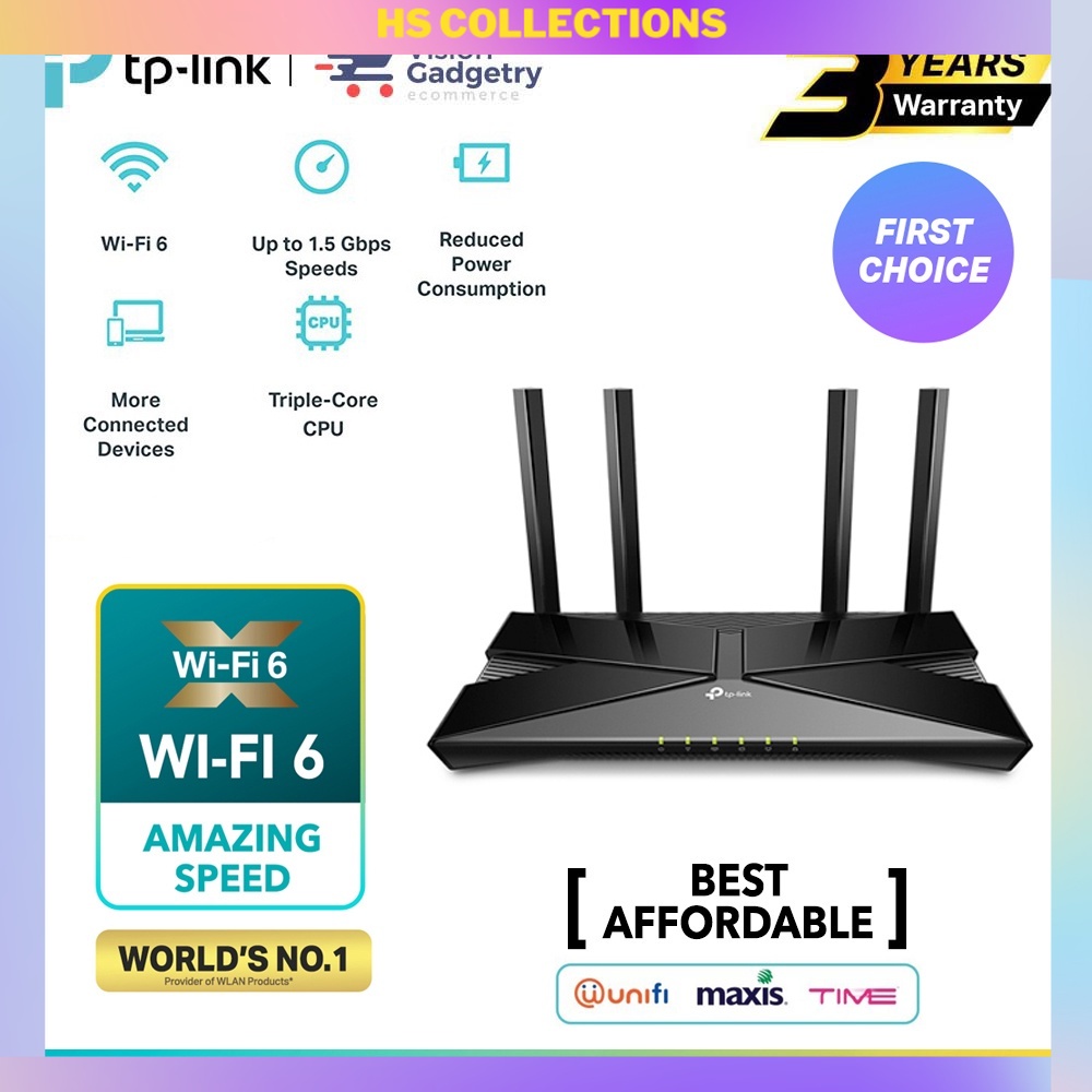 TP-Link Archer AX10 AX1500 Dual Band WiFi 6 Gigabit Wireless Wifi ...