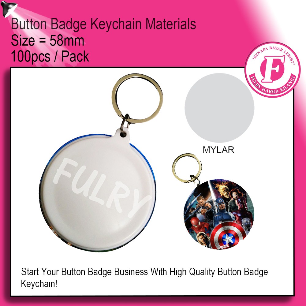 Button Badge Keychain Material 58mm | Shopee Malaysia