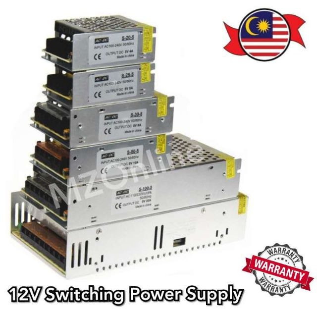 AC TO DC 12V POWER SUPPLY 3A/5A/10A/15A/20A/30A/40A | Shopee Malaysia
