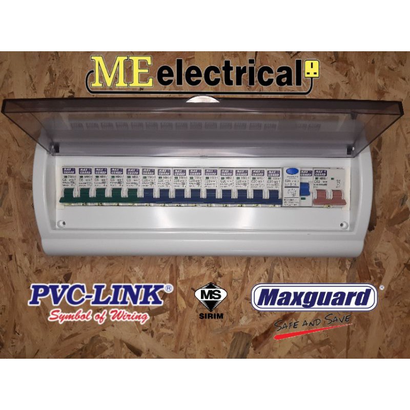 DB BOX 19way (Full set) Maxguard MCB 6A-20A + ELCB 63A +Main switch 63A ...