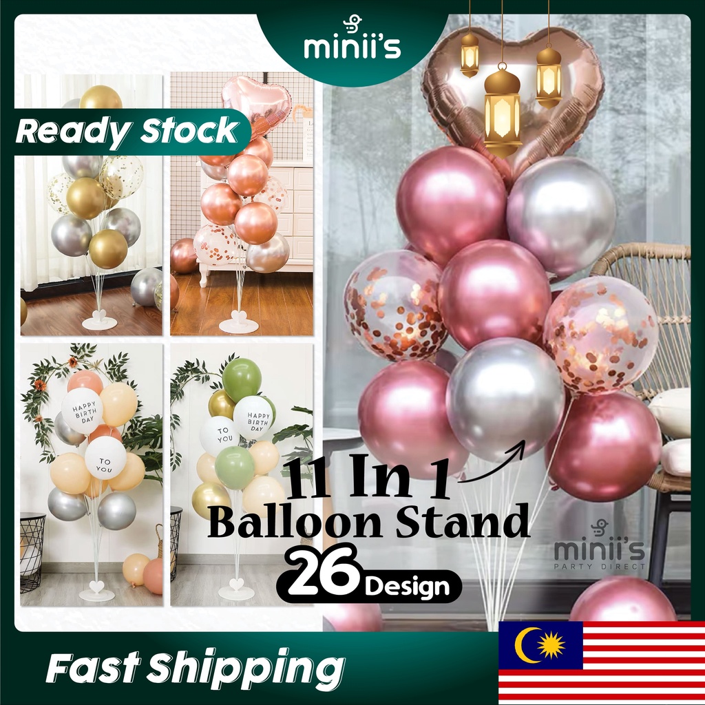 Miniis 11 in 1 Plastic Balloon Base Plastic Balloons Stand Holder Stick ...