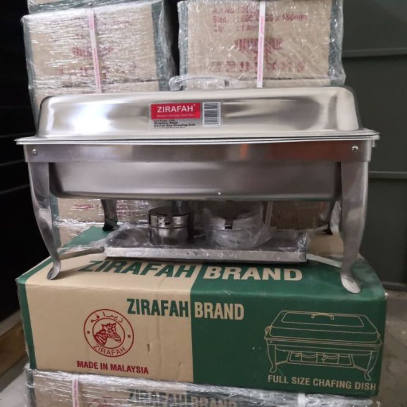 Zirafah Stainless Steel Triple Food Pan Chafing Dish Full Size Buffet ...