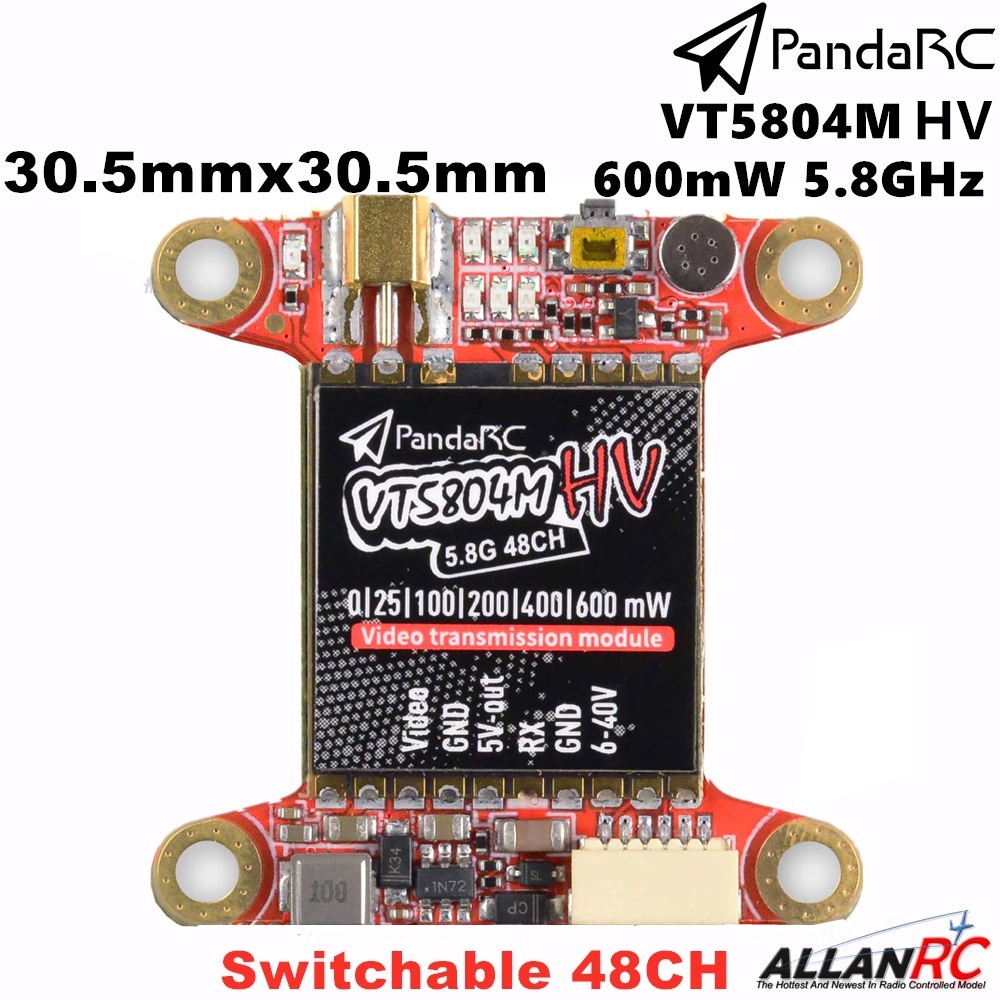 PandaRC VT5804M HV 30.5x30.5 5.8G 48CH 600mW VTX FPV Video Transmitter ...