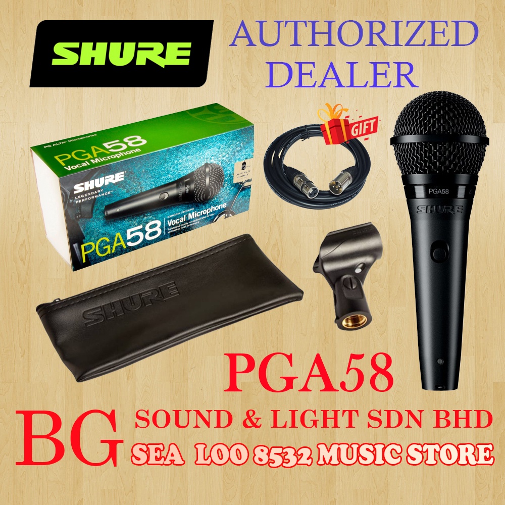 [ SHURE AUTHORIZED DEALER ] SHURE PGA58 / PGA-58 DYNAMIC VOCAL MICROPHONE LIMITED PROMOTION WITH ...