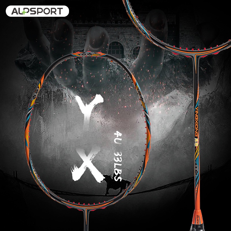 ALP HERO 33Lbs 4U G4 100% Carbon Fiber Badminton Racket With Free ...