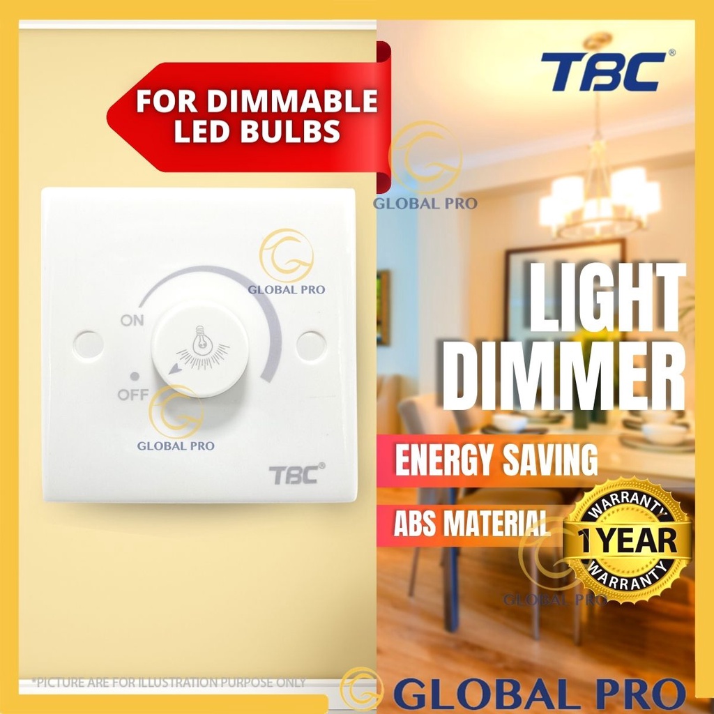 TBC 630W Light Dimmer Switch 250V Suitable for Incandescent, Dimmable ...