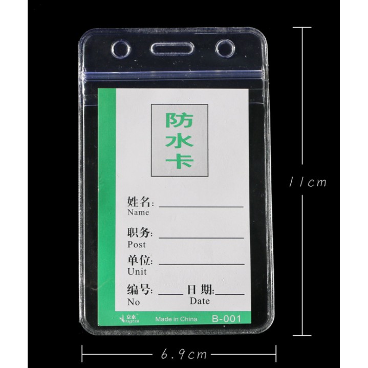 Waterproof Clear PVC Plastic Vertical Name Tag Badge ID Card Holders ...