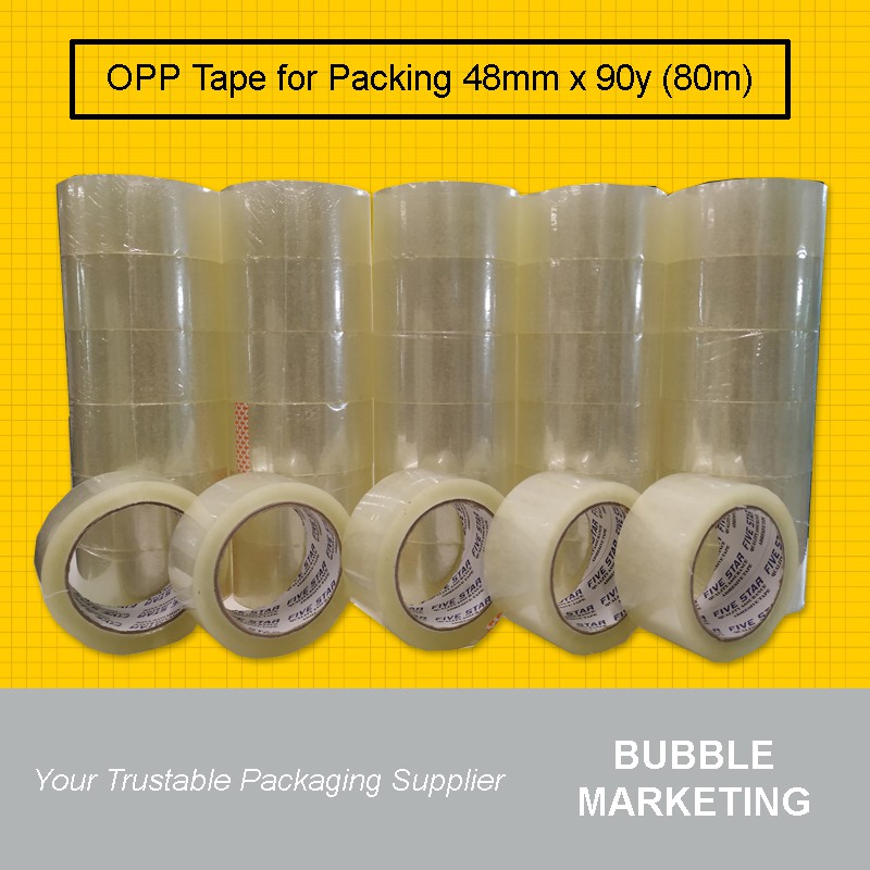 masterborong OPP Transparent / OPP Brown Tape 48mm X 80m (90 YDS) Box ...