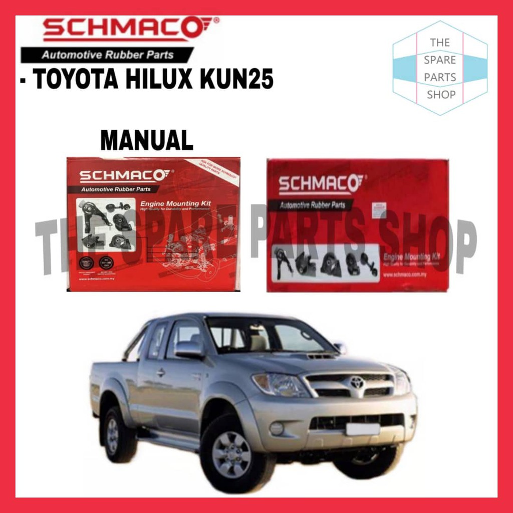 Toyota hilux kun25 manual schmaco engine mounting kit set - 1 year ...