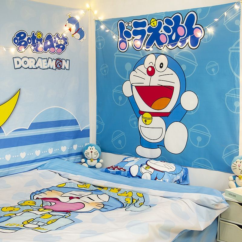 100x75cm Doraemon Background Cloth Children's Room Wall Cartoon ...
