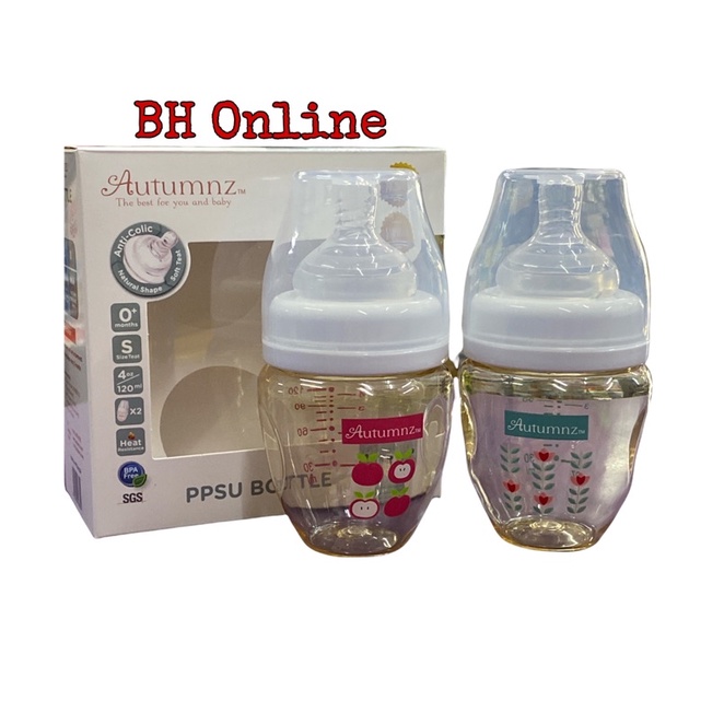 AUTUMNZ PPSU WIDE NECK BOTTLE 4oz / 120ml - ( TWIN pack / single ) | Shopee Malaysia