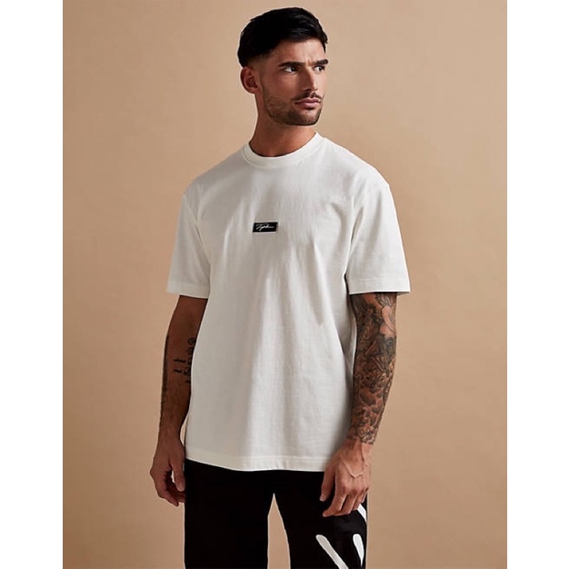 Topman Signature Badge T-Shirt in Black and White | Shopee Malaysia