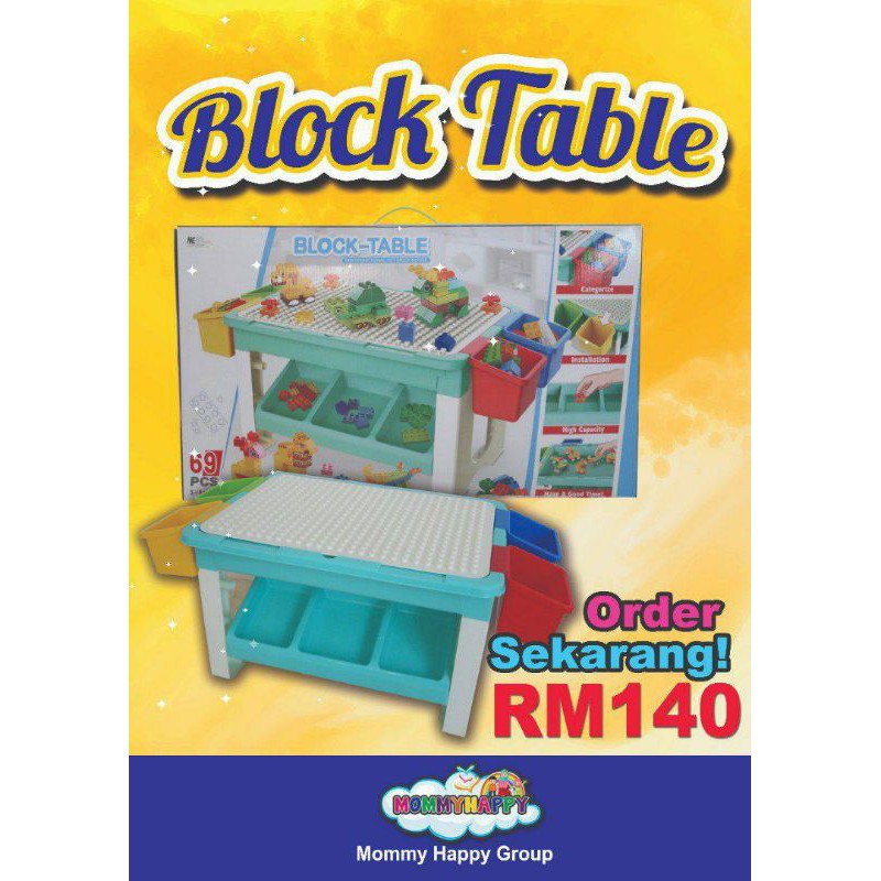 MEJA LEGO + TEMPAT SIMPANAN | Shopee Malaysia