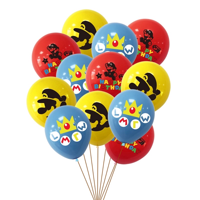 Super Mario Theme 12inch Latex Balloons Mario Theme 12” Balloons ...