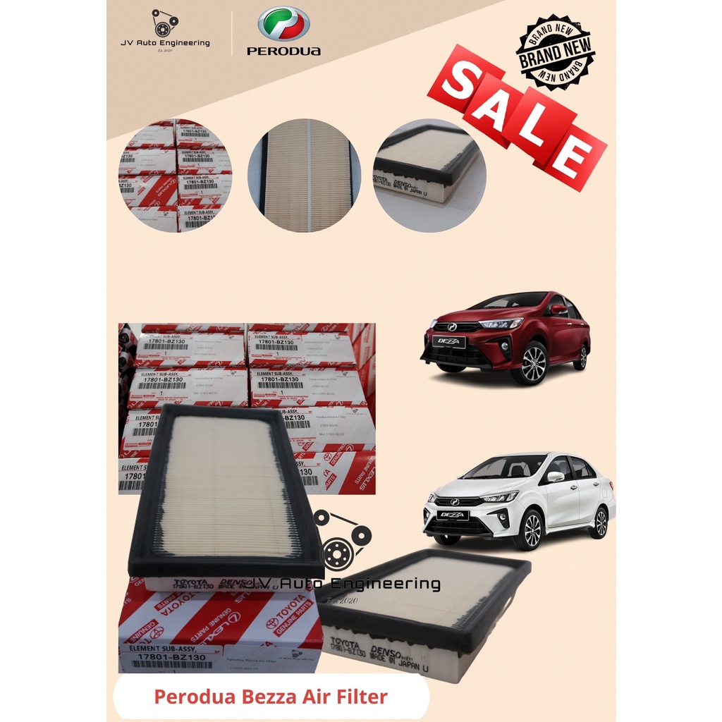Air Filter Perodua Bezza 1.3 (17801-BZ130) | Genuine | Denso | Penapis ...
