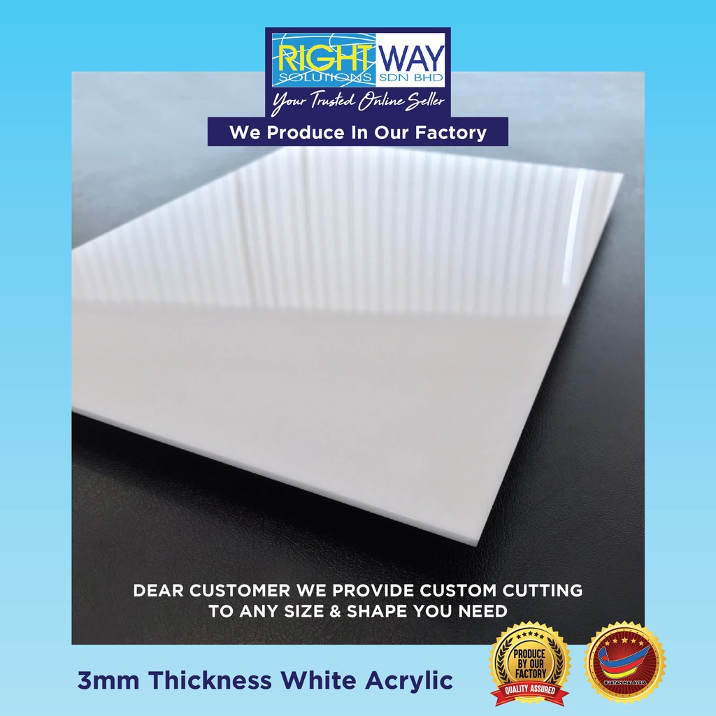 3mm THICKNESS WHITE ACRYLIC SHEET ( SIZE : 60cm x 33 cm ) | Shopee Malaysia