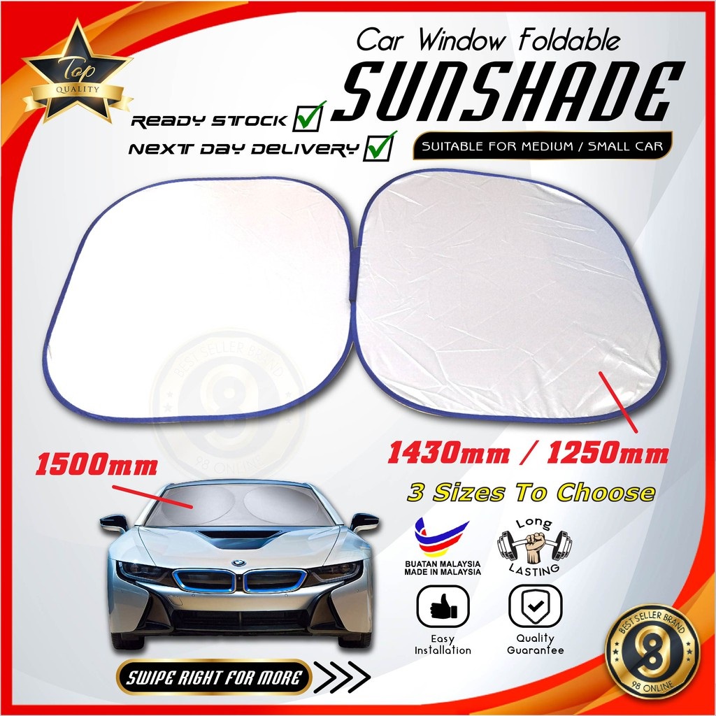 Car Window Sun Shade Foldable Front Car Sunshade Medium / Small For All ...