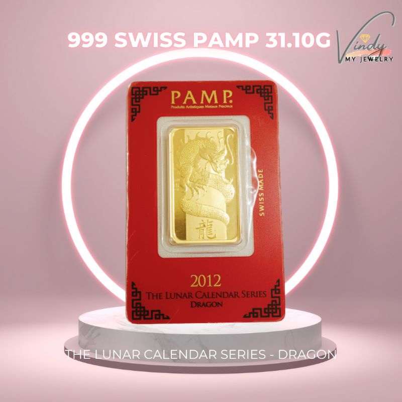 VINDYMY 999 SWISS PAMP GOLDBAR 31.10g DRAGON 2012 THE LUNAR YEAR SERIES ...