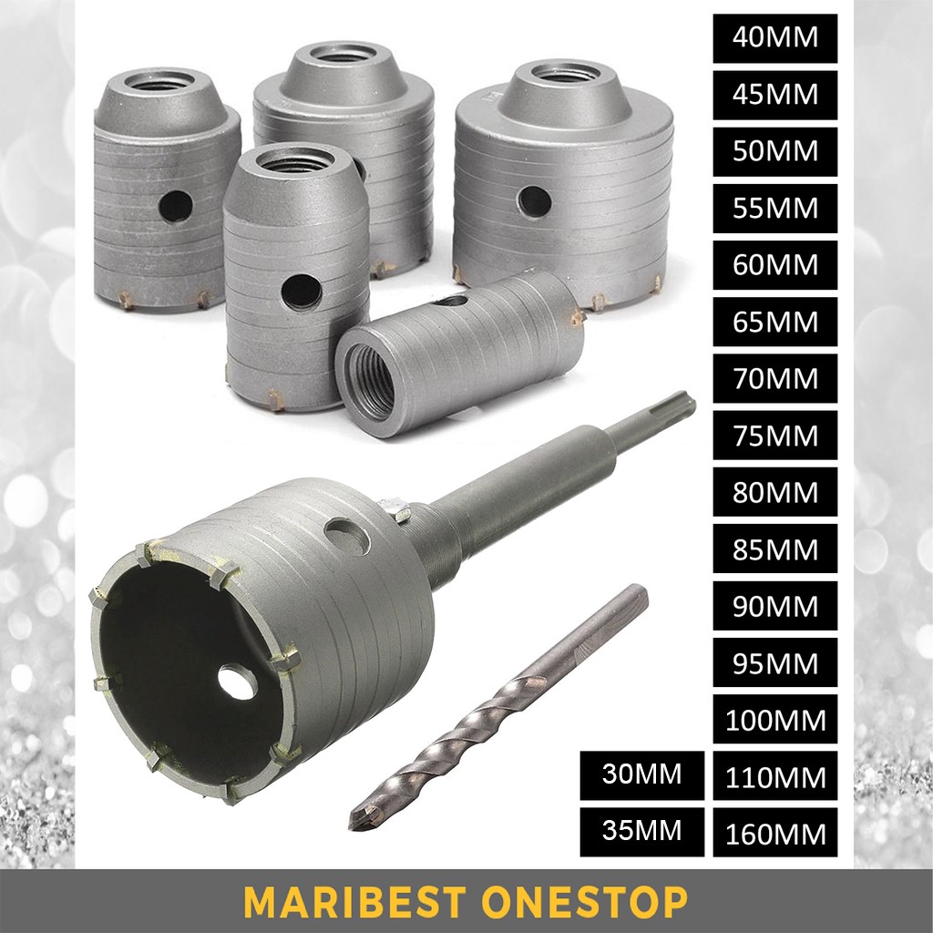 PACKAGE 30mm-110MM CONCRETE DRILL BIT WALL HOLE SAW CORE CUTTER OR HSS ...