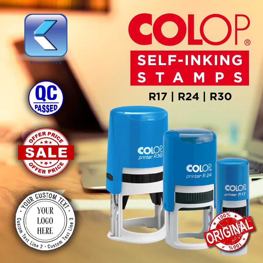 Colop Customized Round series Self-Inking Stamp Chop / Company Chop ...