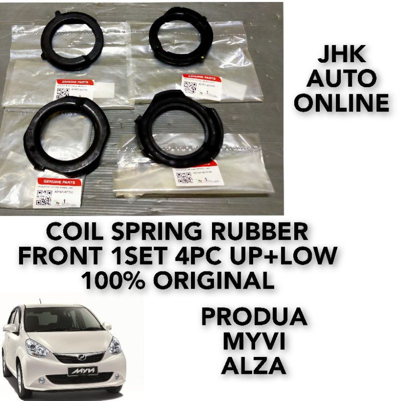 PERODUA MYVI ALZA VIVA COIL SPRING RUBBER FRONT 1SET 4PC UP+LOW 100% ...