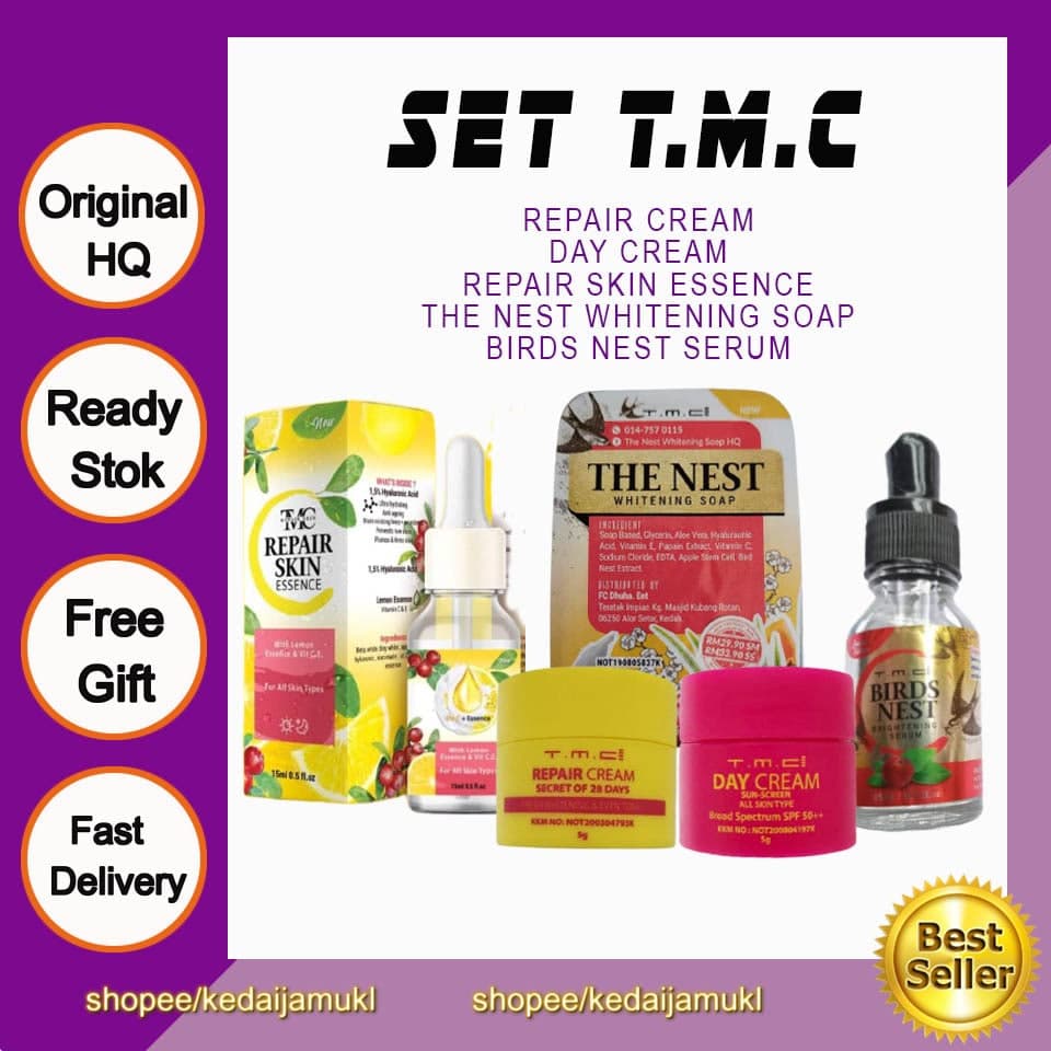 Set TMC Repair Cream Harga Promosi Set 5in1 tmc repair cream skincare ...