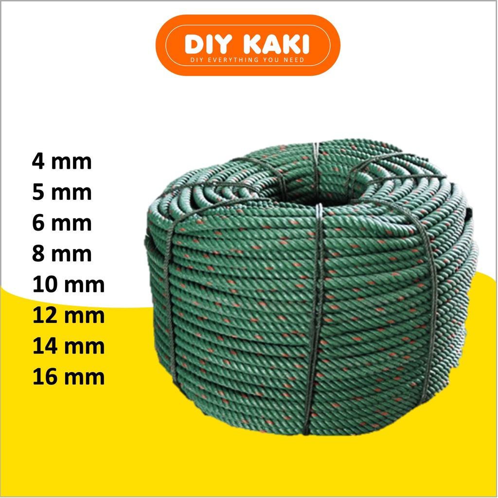 [1 KG] TALI PE ROPE/ GREEN ROPE/ NYLON ROPE / PE ROPE / POLYETHYLENE ...