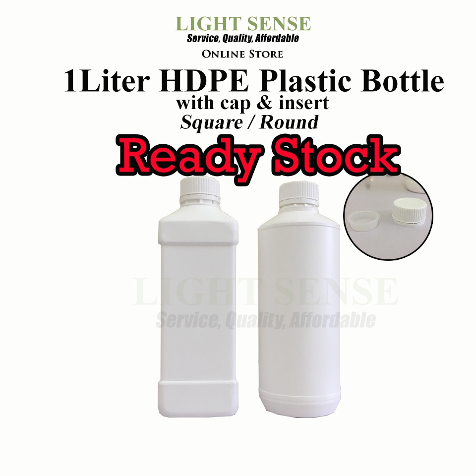 1Liter HDPE Plastic Bottle with Cap and Insert / Botol Kosong 1Liter ...