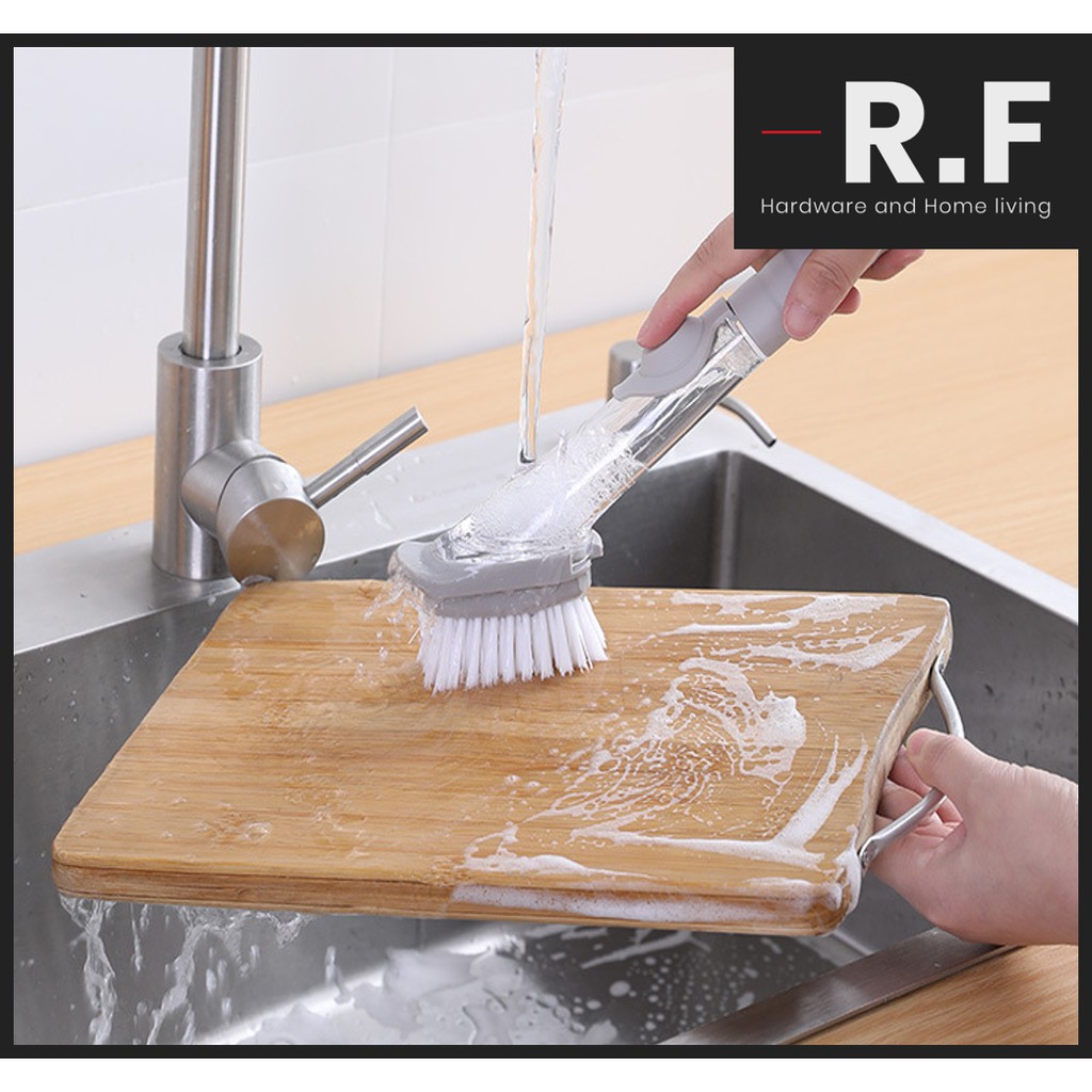 Kitchen Dishwashing / Sink Brush Scrubber and Sponge with Soap Handle ...