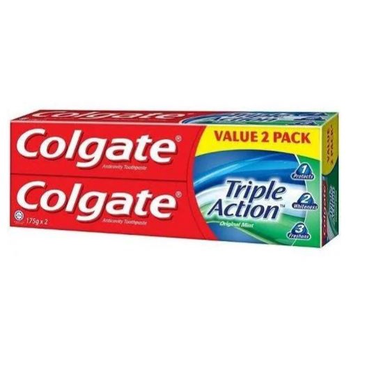 COLGATE TRIPLE ACTION TOOTHPASTE VALUE PACK ( 2X175G ) | Shopee Malaysia