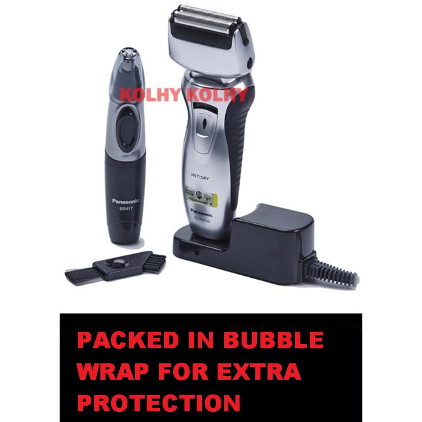Panasonic wet / dry rechargeable shaver with ear / nose hair trimmer ...