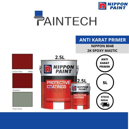 [100%GENUINE] NIPPON 8048 2K Epoxy Mastic - 5L Anti Karat.Heavy Duty Epoxy Yang Berkesan ...