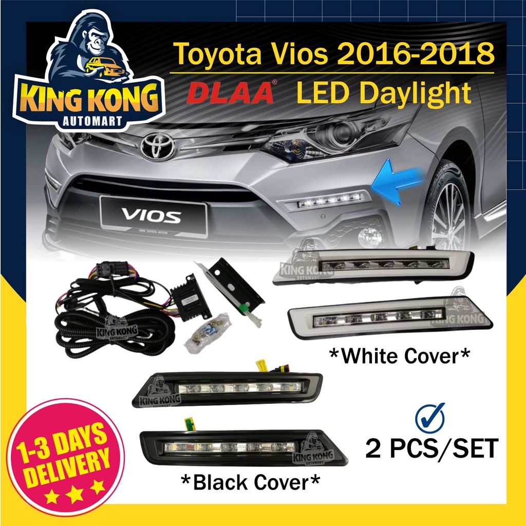 Toyota Vios 2016 2017 2018 Front Bumper DRL LED Day light Lamp DayLight ...
