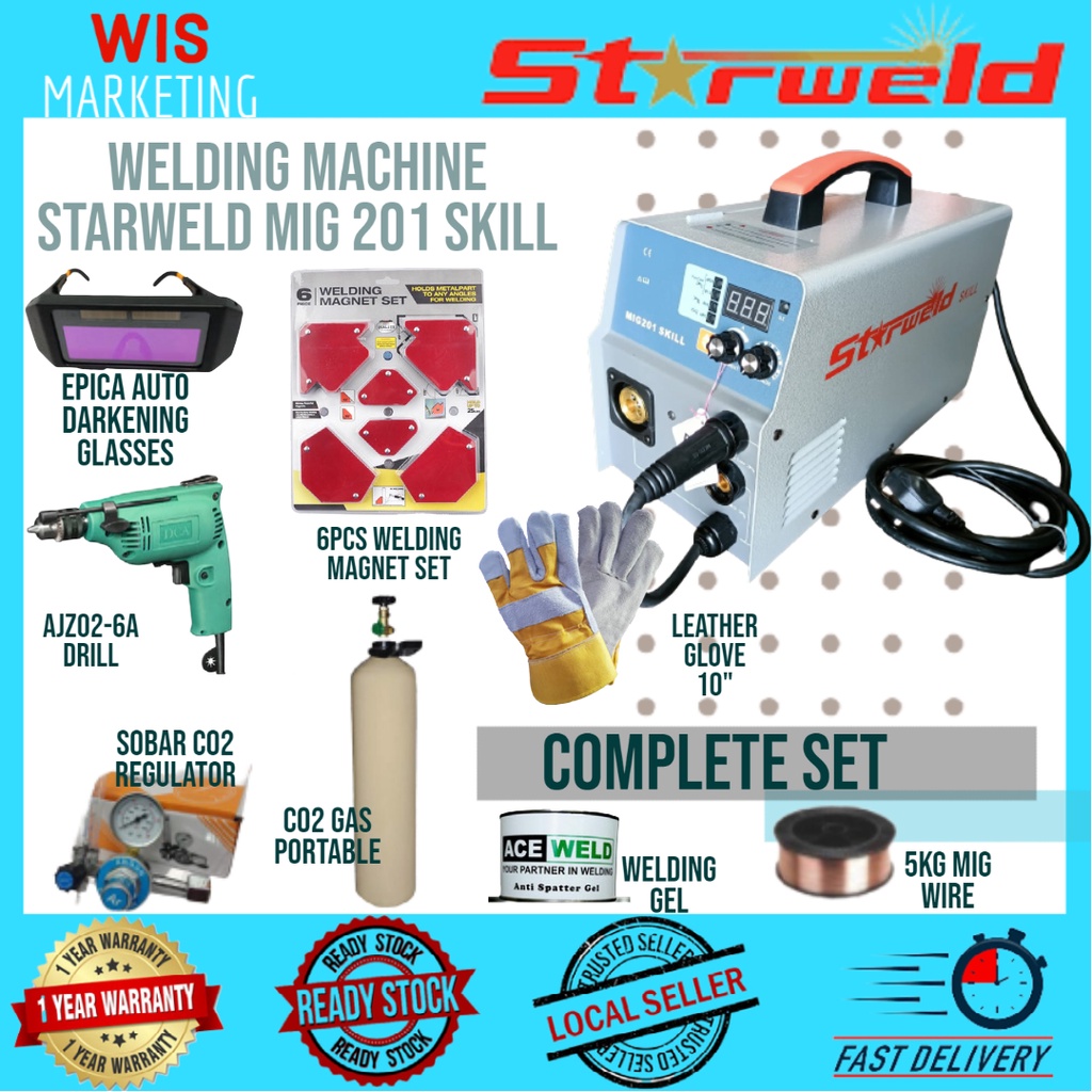 WELDING MACHINE STARWELD MIG 201 SKILL WARRANTY 1 YEAR | Shopee Malaysia
