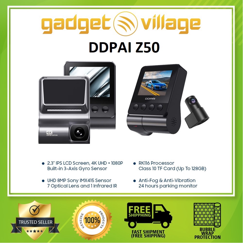 DDPAI Z40 1944P / Z50 8MP Camera 4K Dash Cam ADAS GPS Dual Camera Front ...