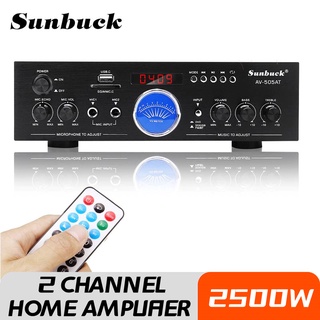 Sunbuck 2000W Power Amplifier Home Theater Karaoke Amplifiers Bluetooth 2 Channel Audio Stereo ...