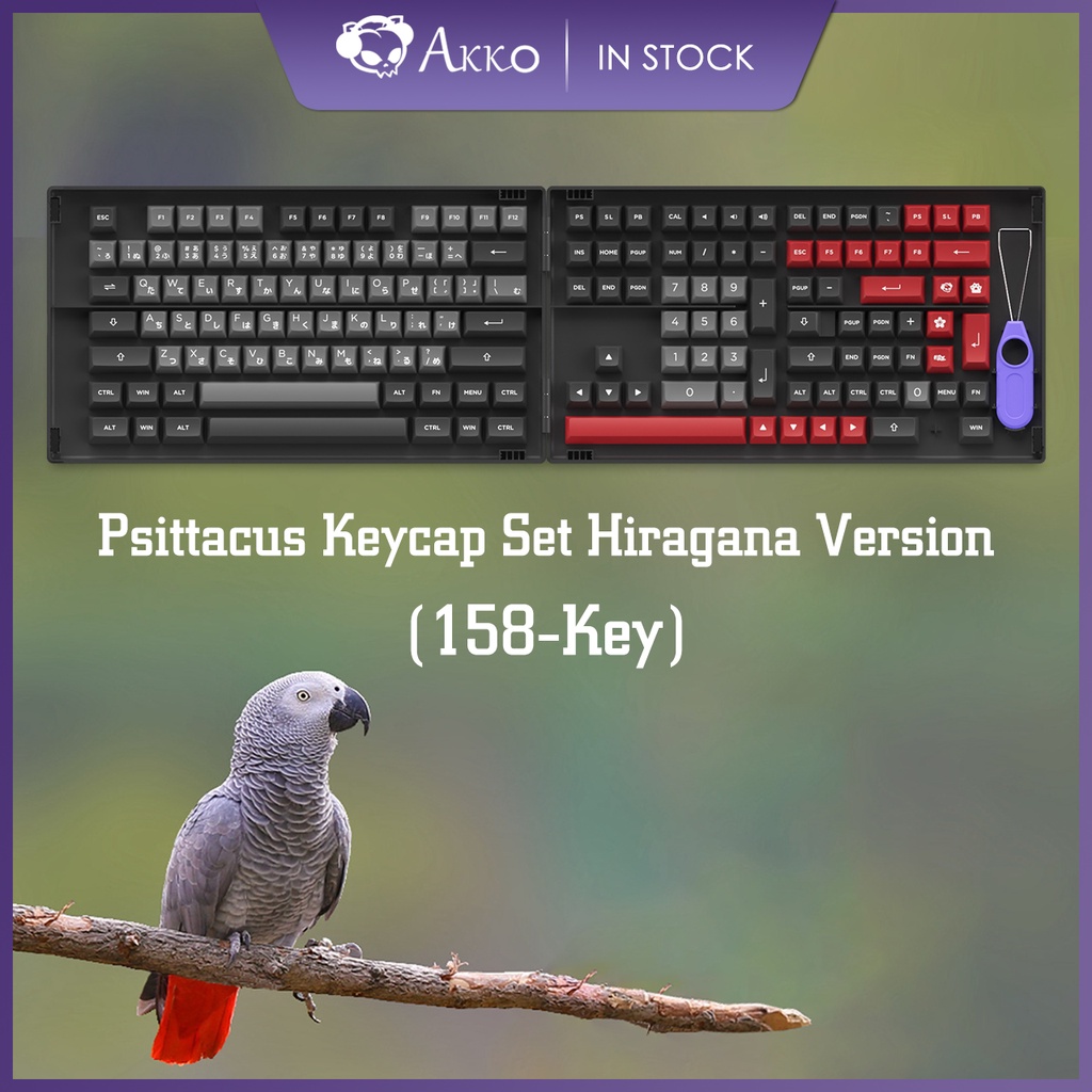 Akko PBT Keycaps, Psittacus 158-Key ASA Profile, Double-Shot Full ...