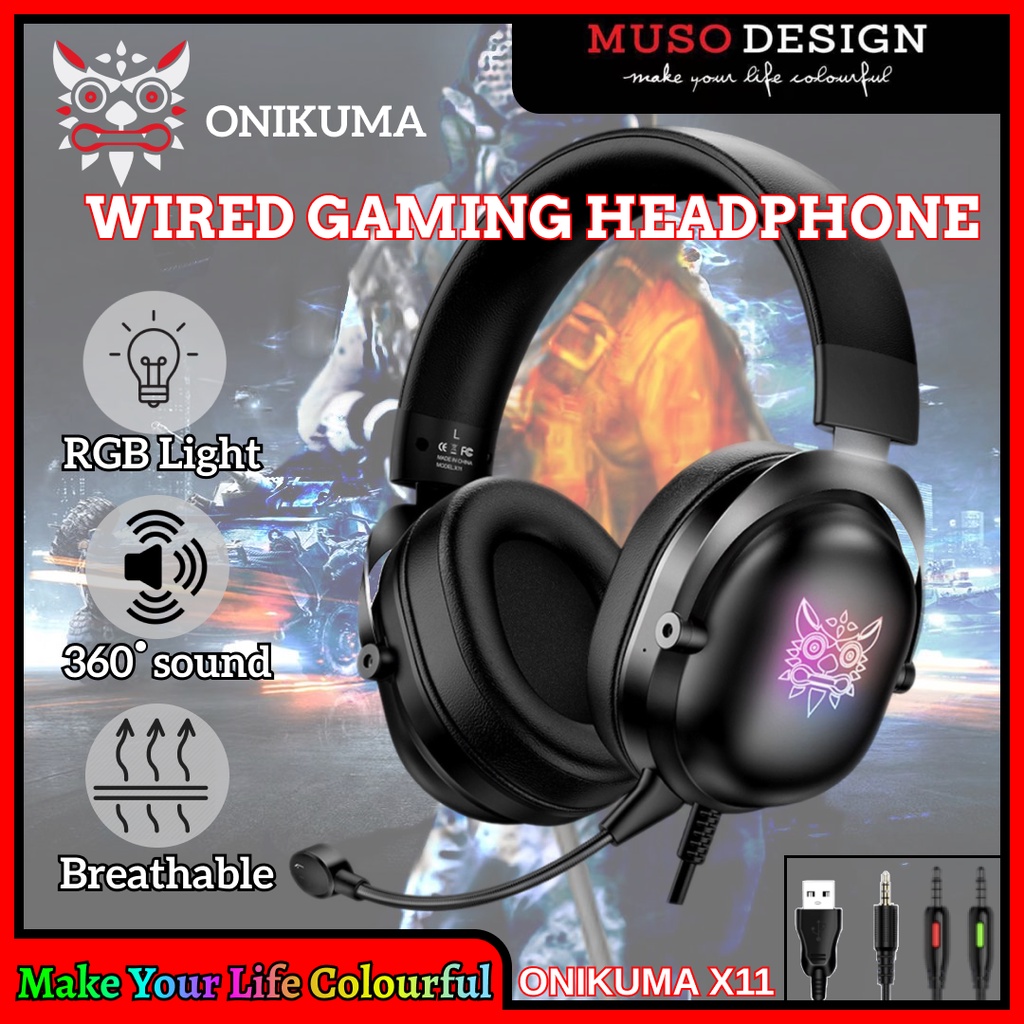 ONIKUMA X11 Professional Gaming Headphones Premium Stereo Headset with ...